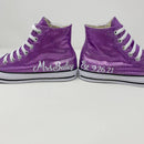 Personalized Amethyst Wedding Glitter Converse – ButterMakesMeHappy